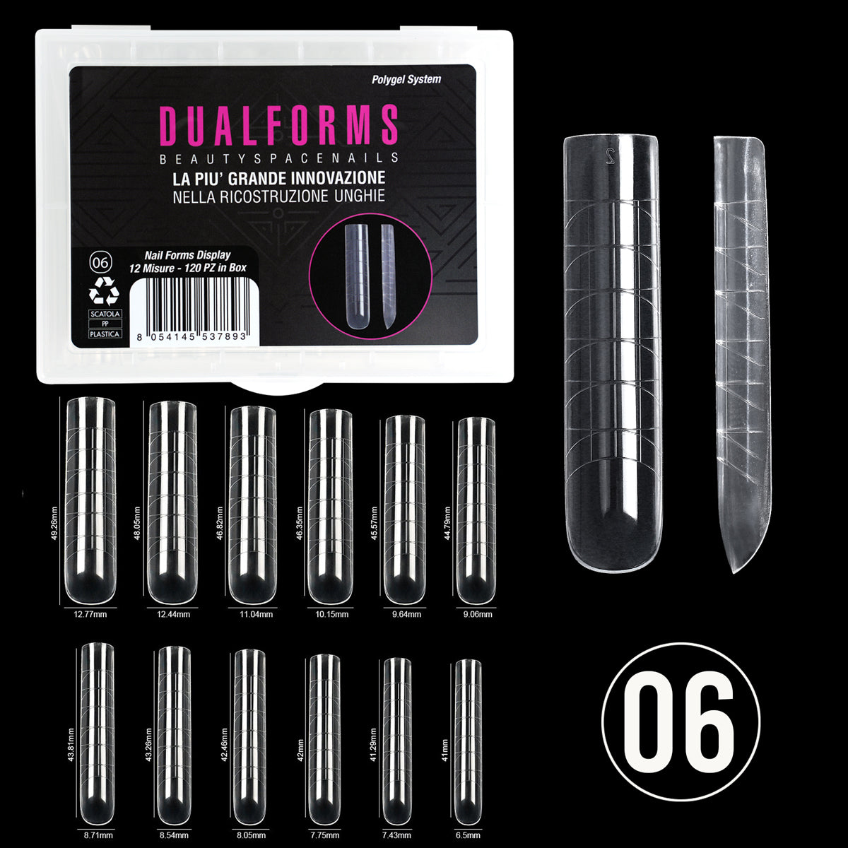 Dualforms 06- Dual system forms in Box - Formine trasparenti 120 pezzi – Beauty Space Nails